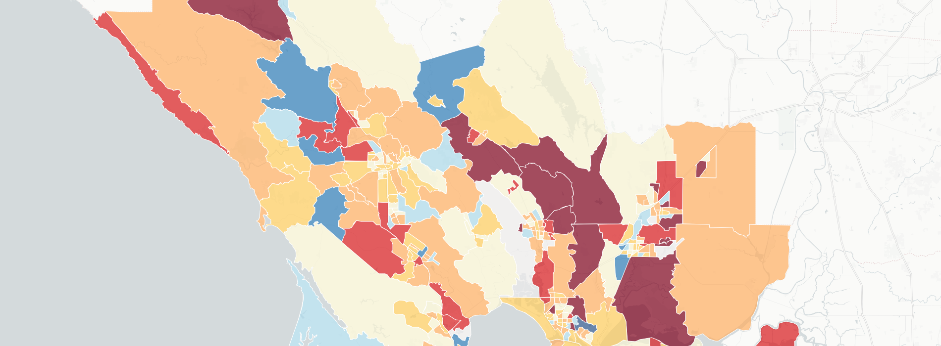 SF Bay Area - Rent & Demographic Change - Urban Displacement
